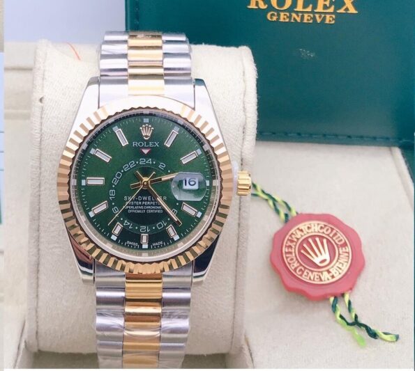 Marvellous Rolex Green Dial Metal Belt For Men – Timesinhand